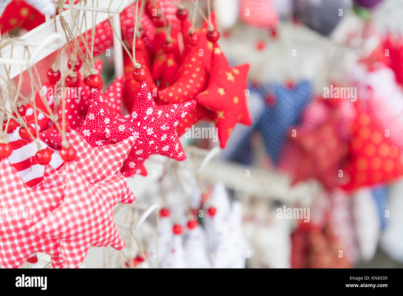 Colorful decorations on the Christmas market Stock Photo - Alamy