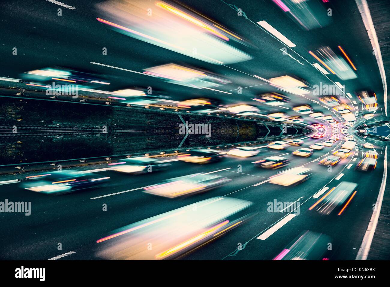 Fast cars on highway abstract Stock Photo - Alamy