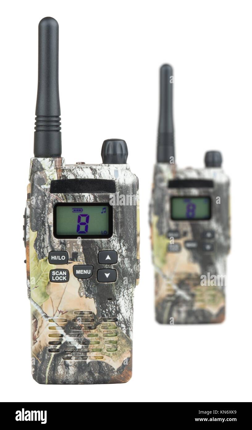 Pair of PMR radios and white isolated background Stock Photo - Alamy