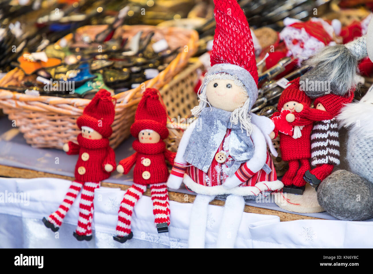 Colorful decorations on the Christmas market Stock Photo - Alamy