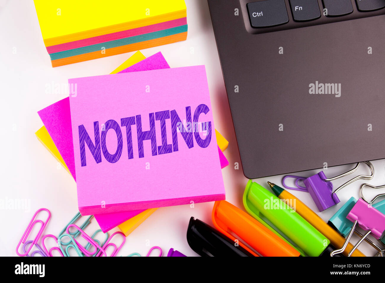 Writing text showing Nothing made in the office with surroundings such ...