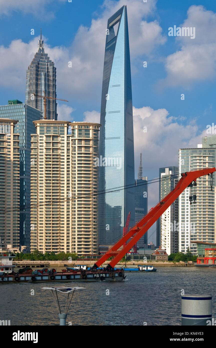 Shanghai skyline red tower hi-res stock photography and images - Alamy