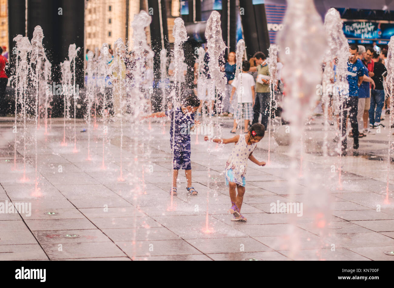 Skopje, Macedonia. 8th August 2017 Macedonia Square, Skopje, R ...