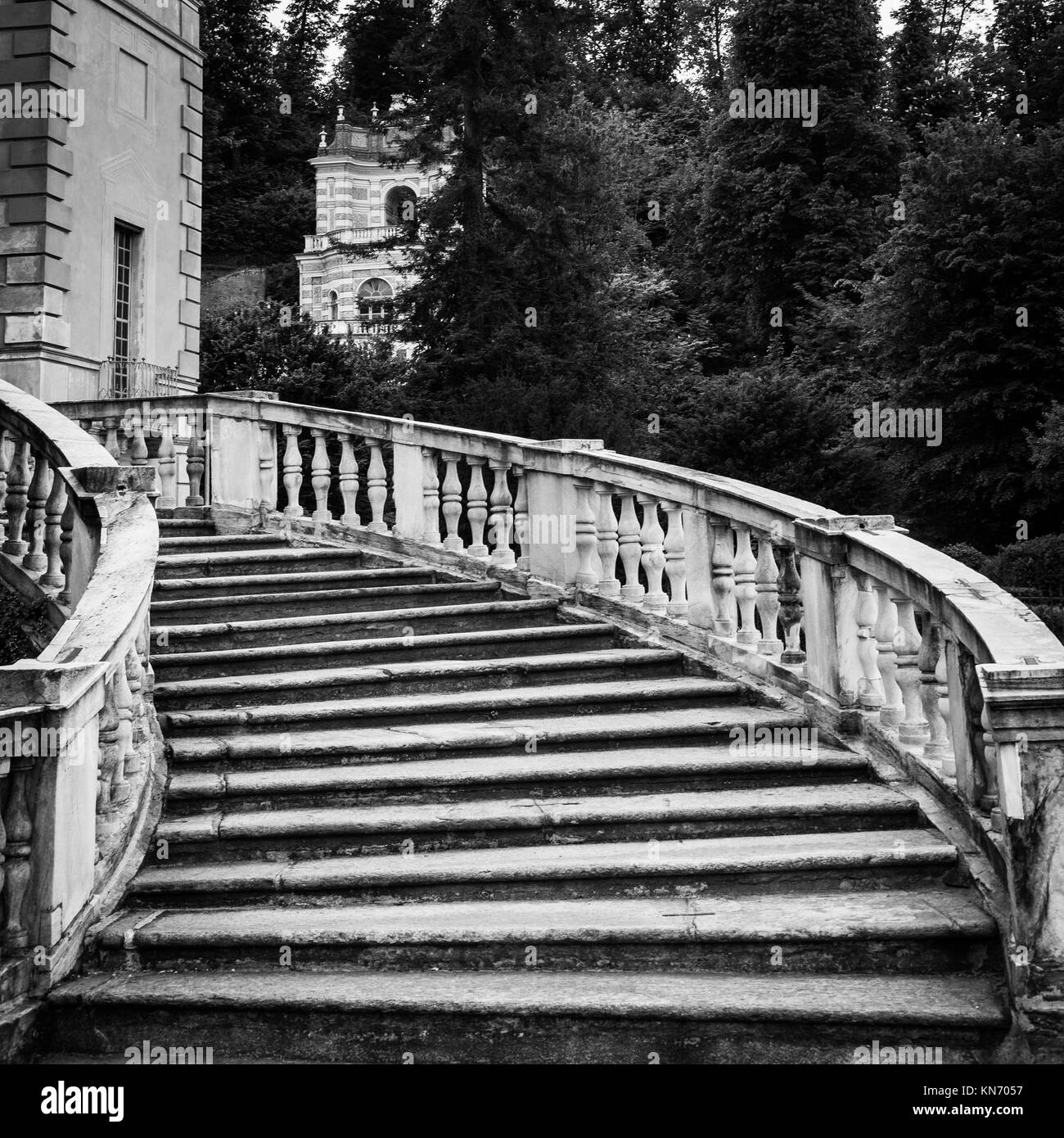 Old staircase in building building Black and White Stock Photos ...