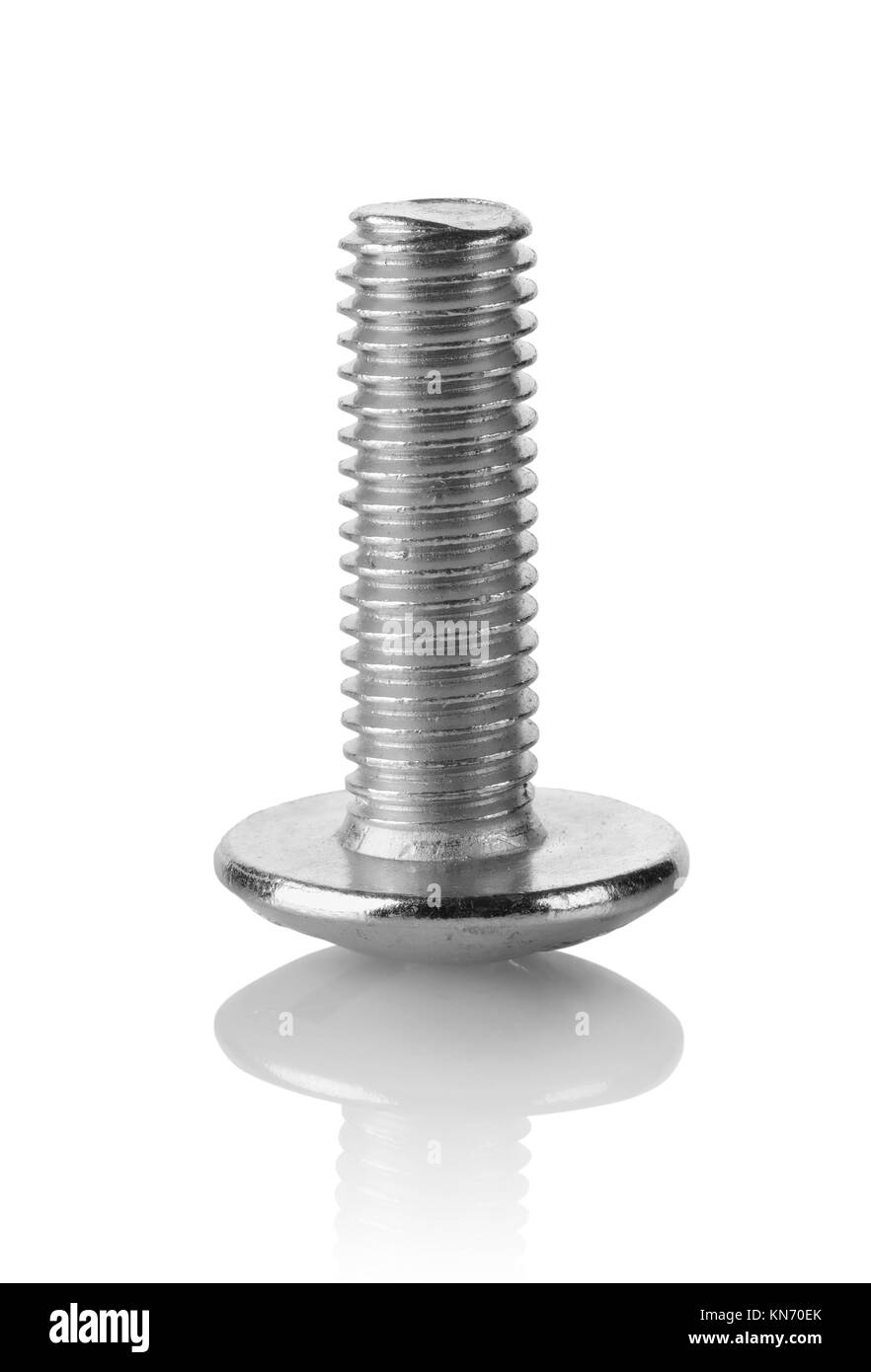 Nut and bolt white background Cut Out Stock Images & Pictures - Alamy