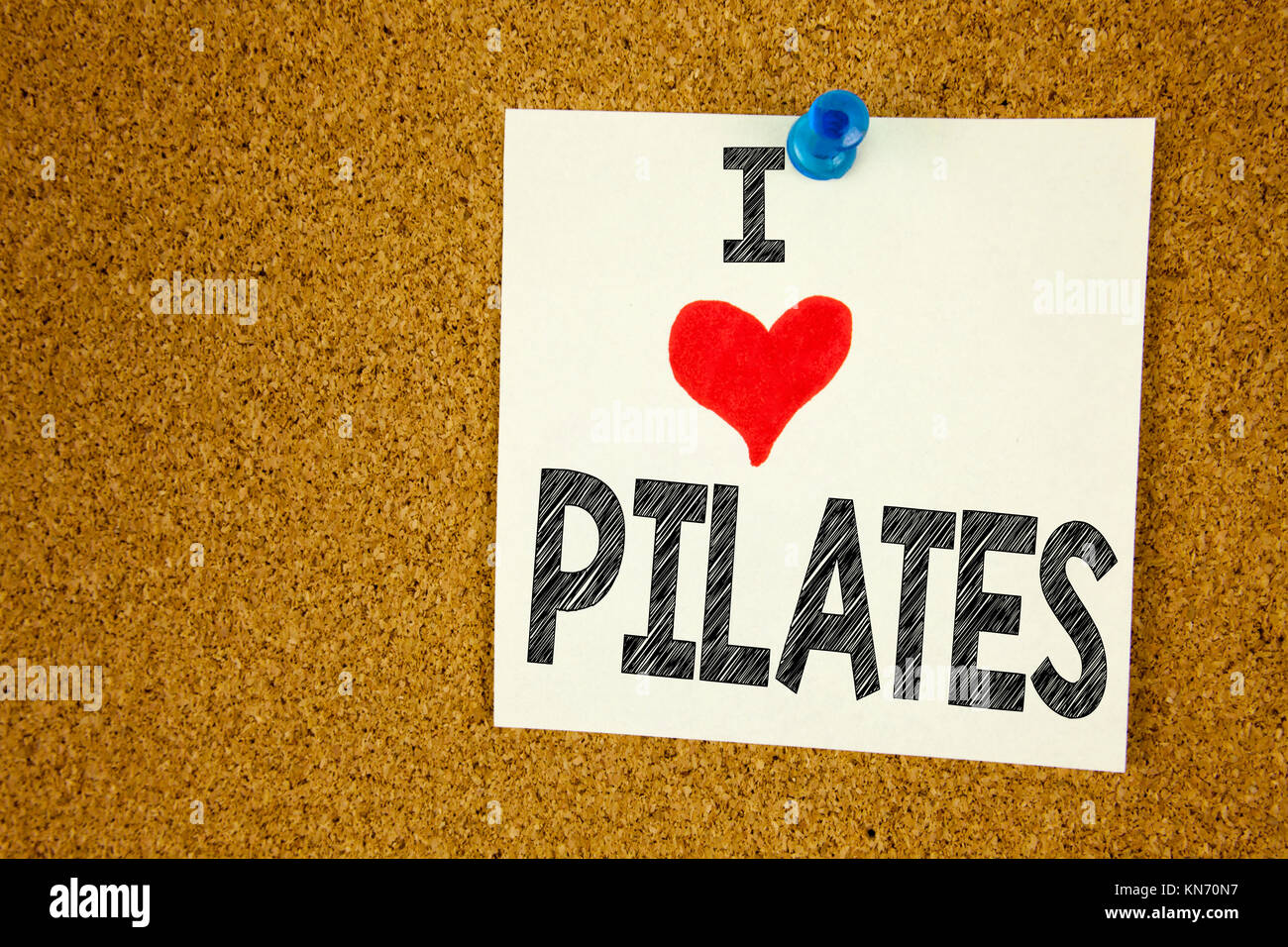 Hand writing text caption inspiration showing I Love Pilates concept ...