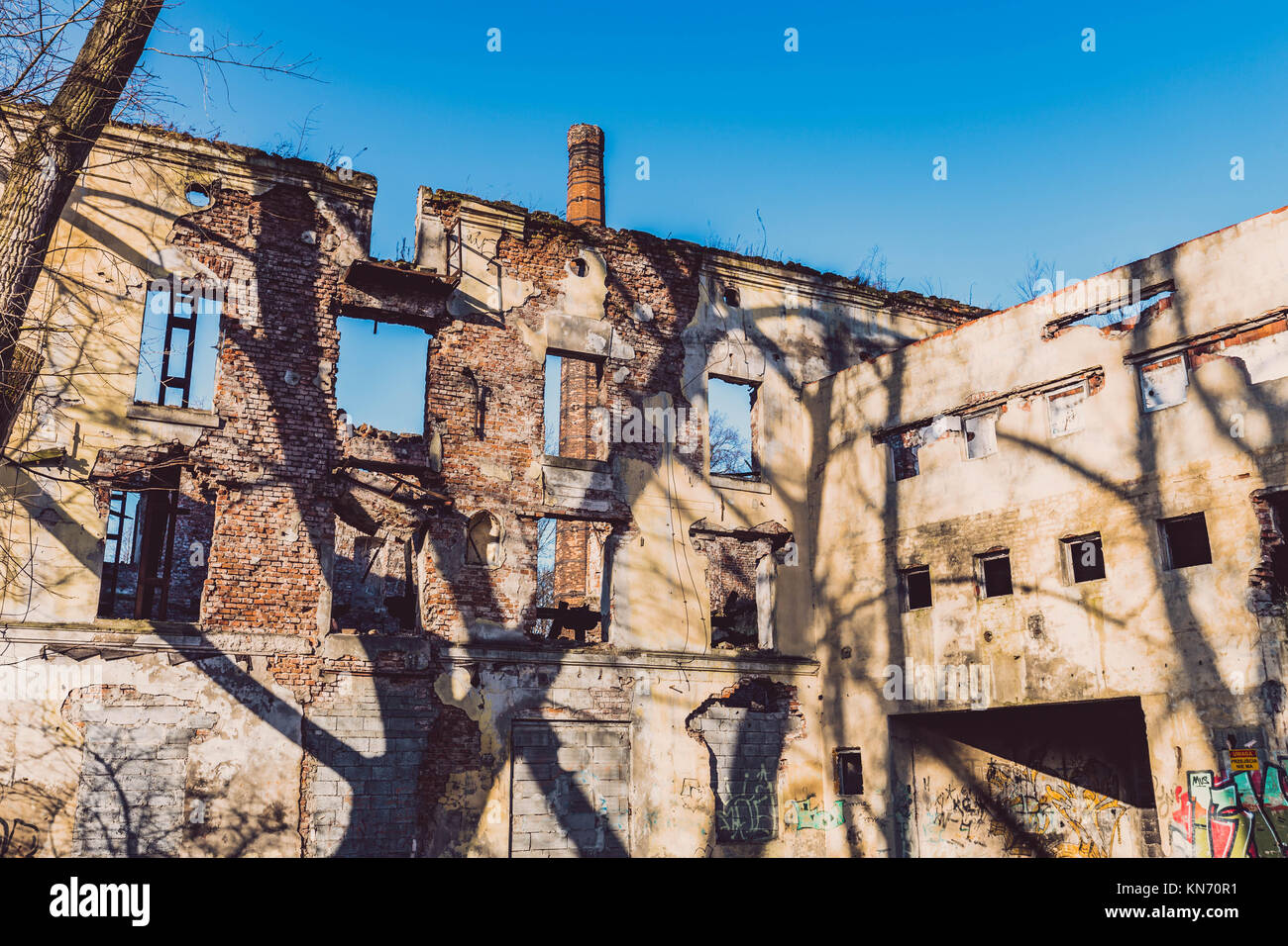 old abandoned factory, ruins Stock Photo - Alamy
