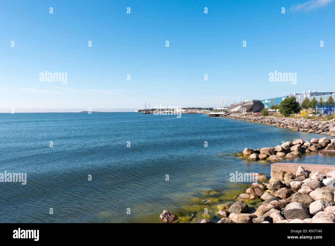 Coastline of Helsinki, capital of Finland, during beautiful July ...
