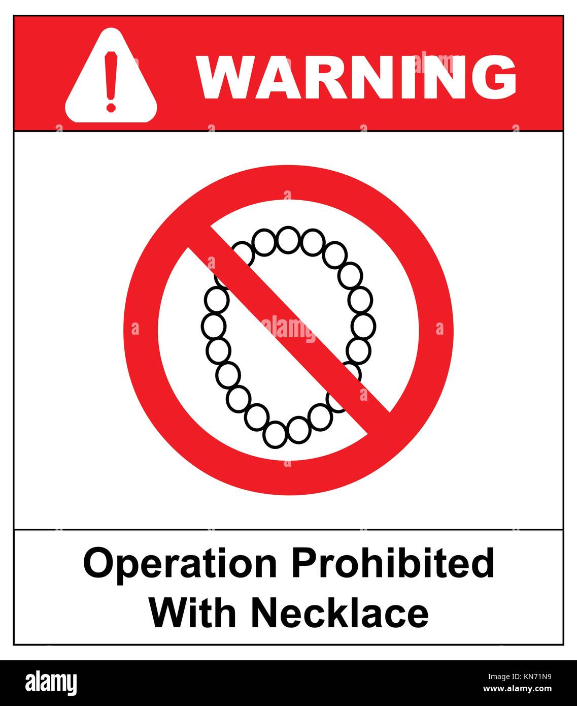 Operation with necklace prohibited icon. Take Off Jewelry when working ...