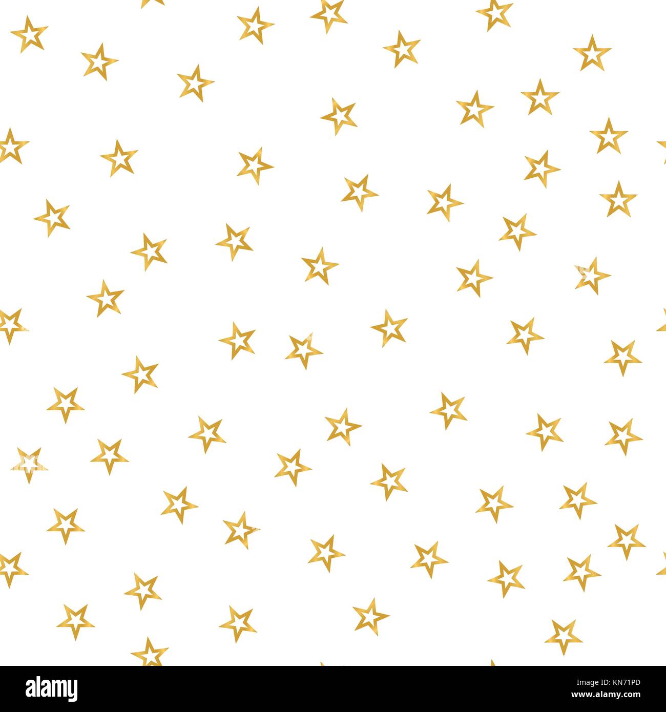 Seamless pattern of decorative golden stars on a white background ...