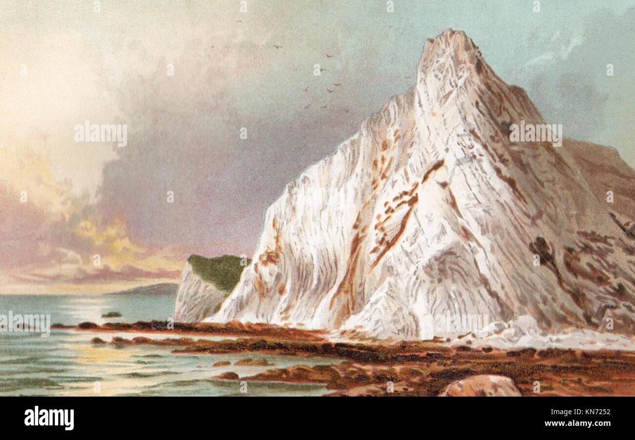Culver Cliff, Isle of Wight, Victorian illustration Stock Photo - Alamy