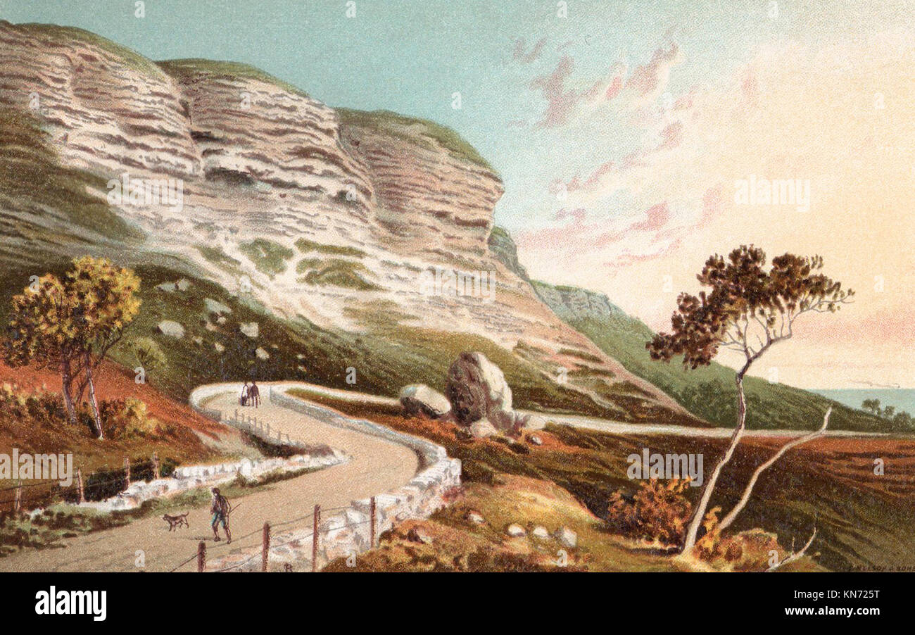 Undercliff Road, Isle of Wight, Victorian illustration Stock Photo - Alamy