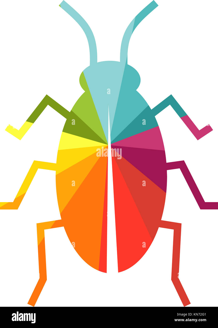 Colorful icon of an insect with geometric shapes Stock Photo - Alamy