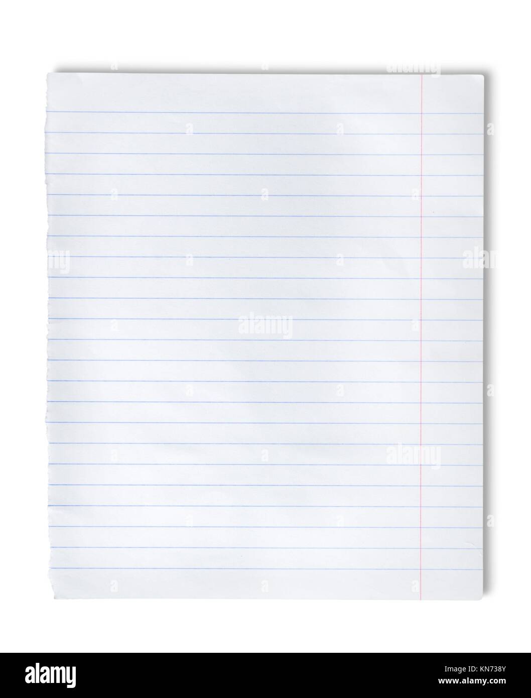 Lined paper isolated on a white background Stock Photo - Alamy