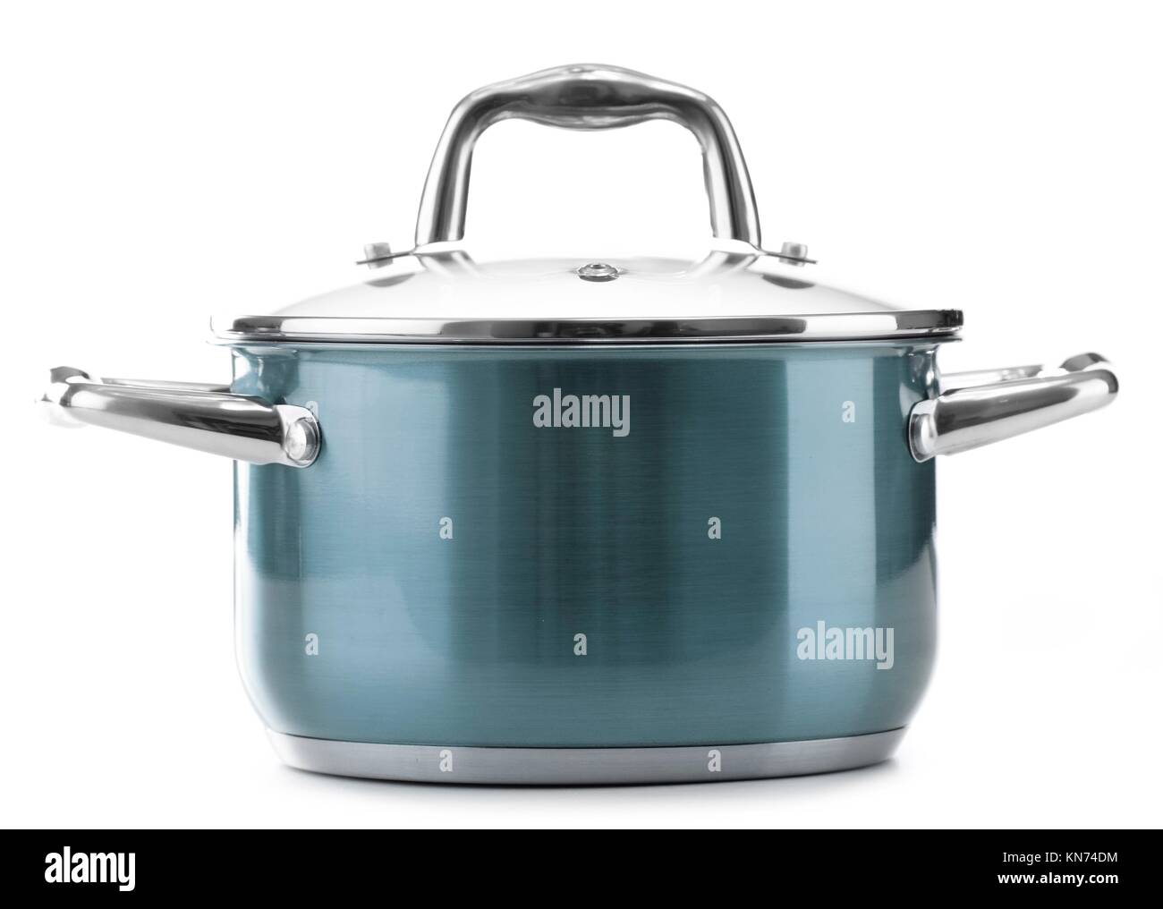 Steel pot isolated on white background Stock Photo - Alamy
