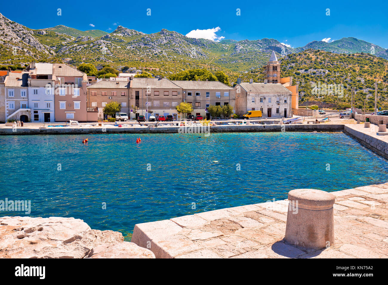 Town of Karlobag in Velebit channel waterfront view, coast of Croatia ...