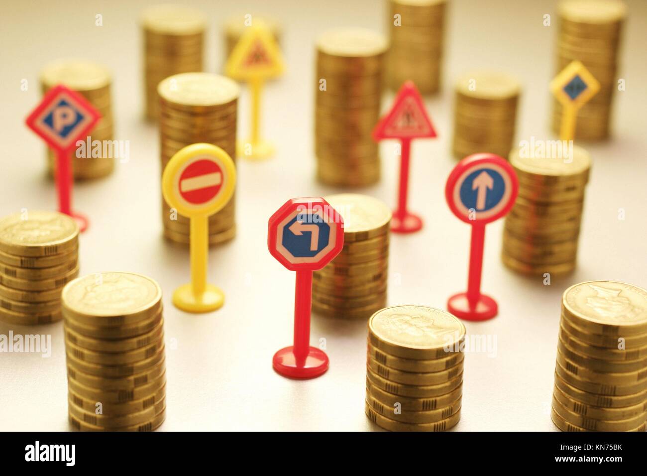 Stacked road signs hi-res stock photography and images - Alamy