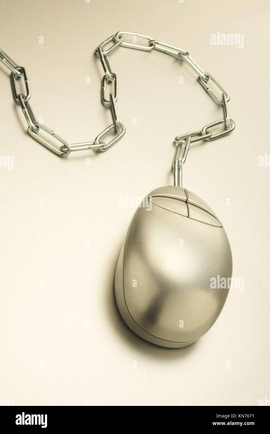 Computer Mouse with Chain Stock Photo - Alamy