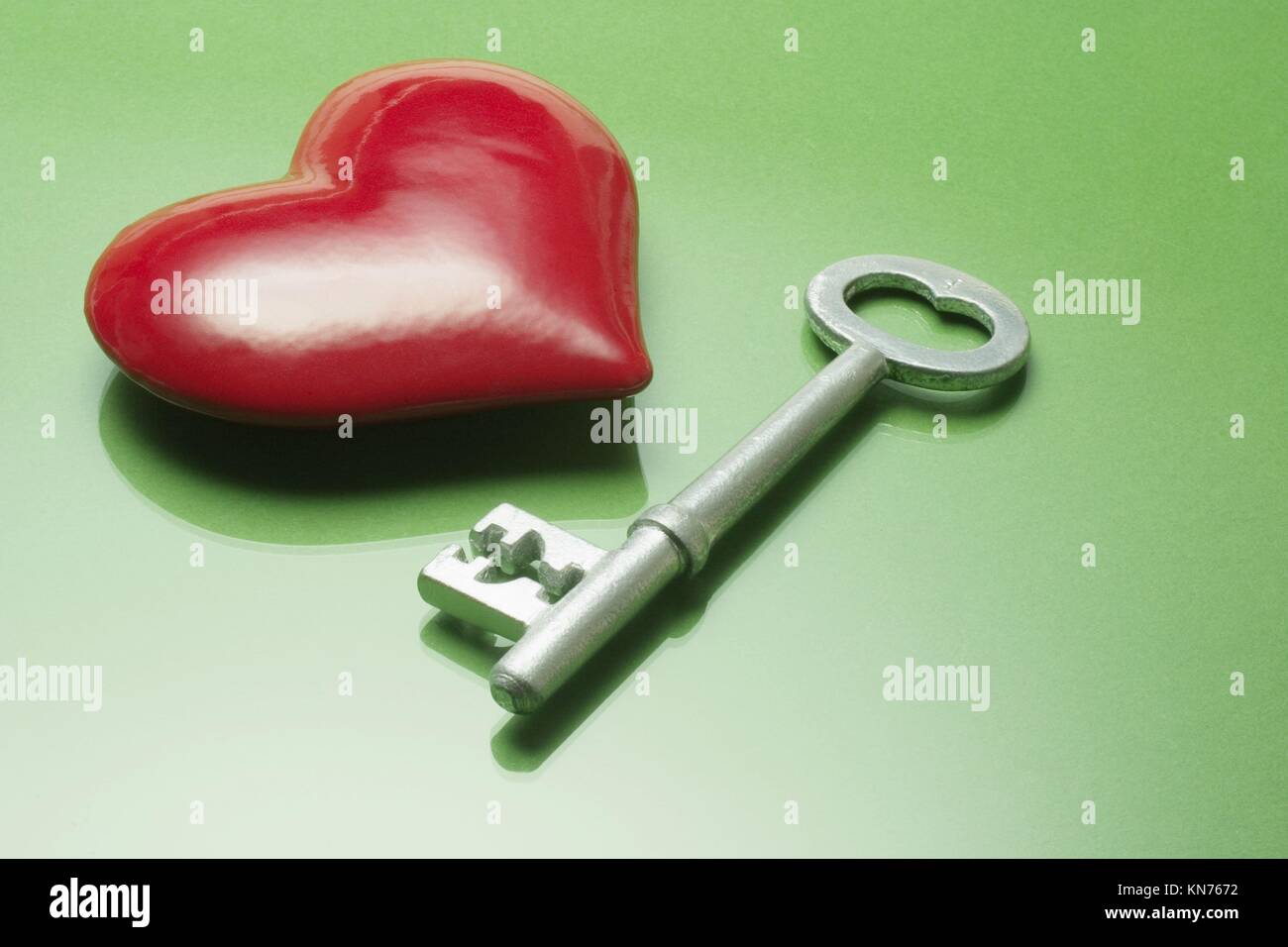 Heart Symbol and Skeleton Key Stock Photo - Alamy