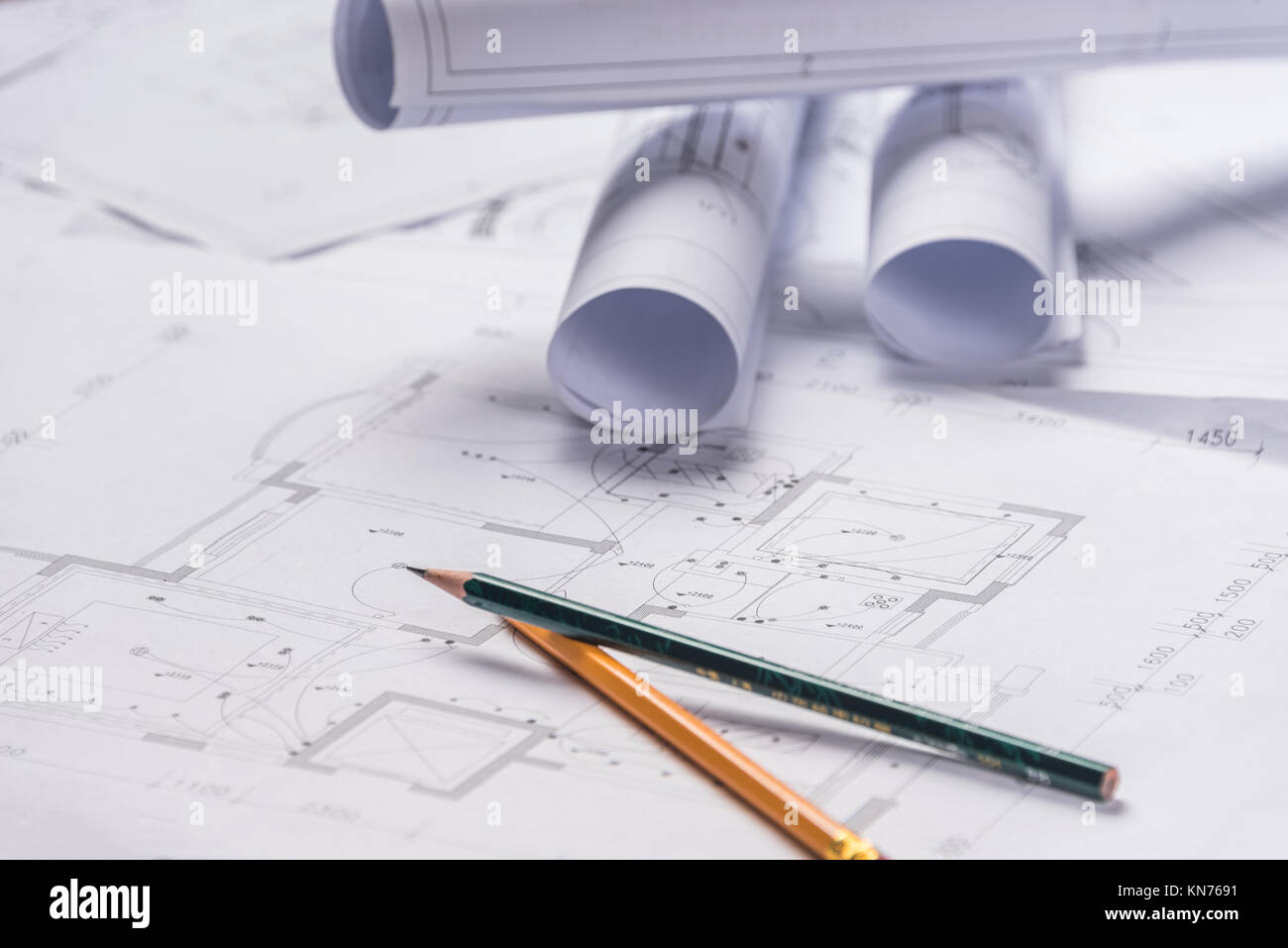 detail shot of Architectural blueprints Stock Photo - Alamy