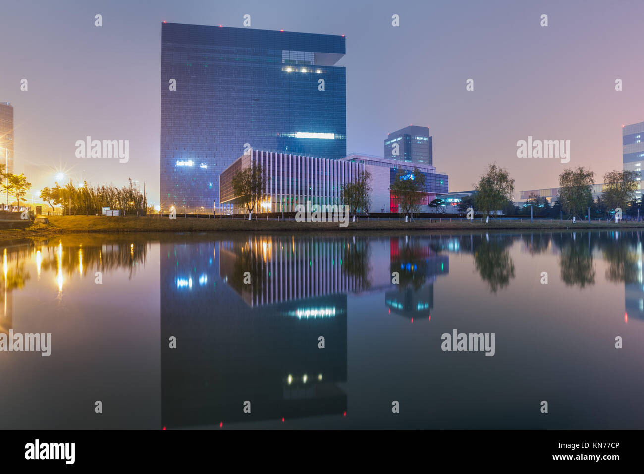 Downtown City skyline along the River in China Stock Photo - Alamy