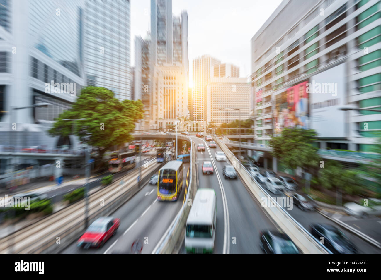 urban street view with cityscape in background Stock Photo - Alamy