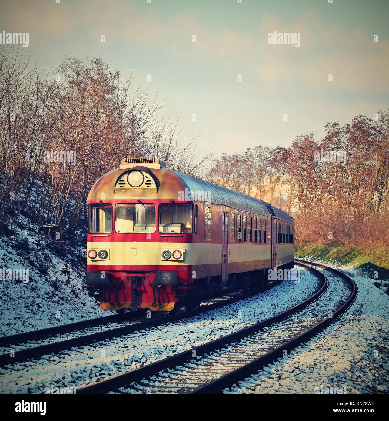 Beautiful Czech passenger train with carriages Stock Photo - Alamy