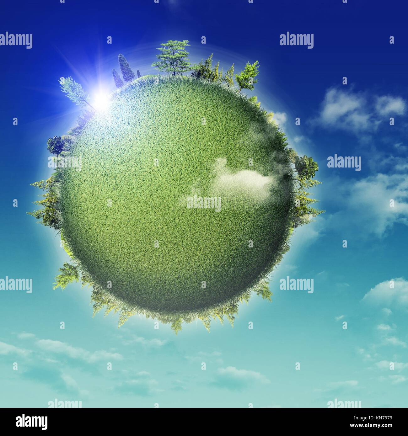 Globe planet green plant conservation concept abstract hi-res stock ...