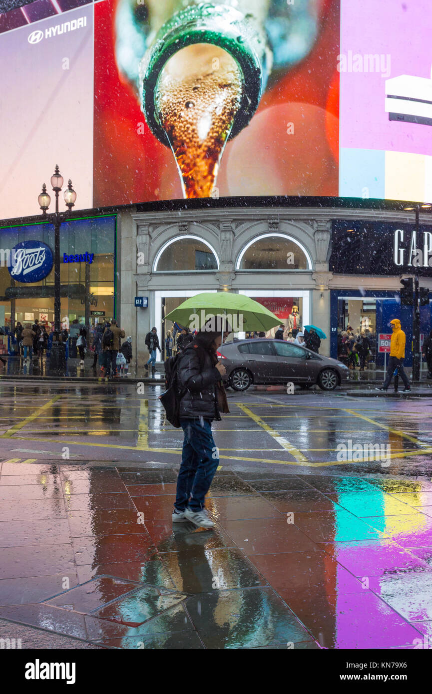 Piccadilly Circus in the rain, London, UK Stock Photo - Alamy