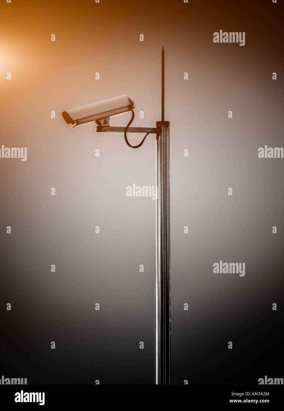 CCTV security camera with skyline Stock Photo - Alamy