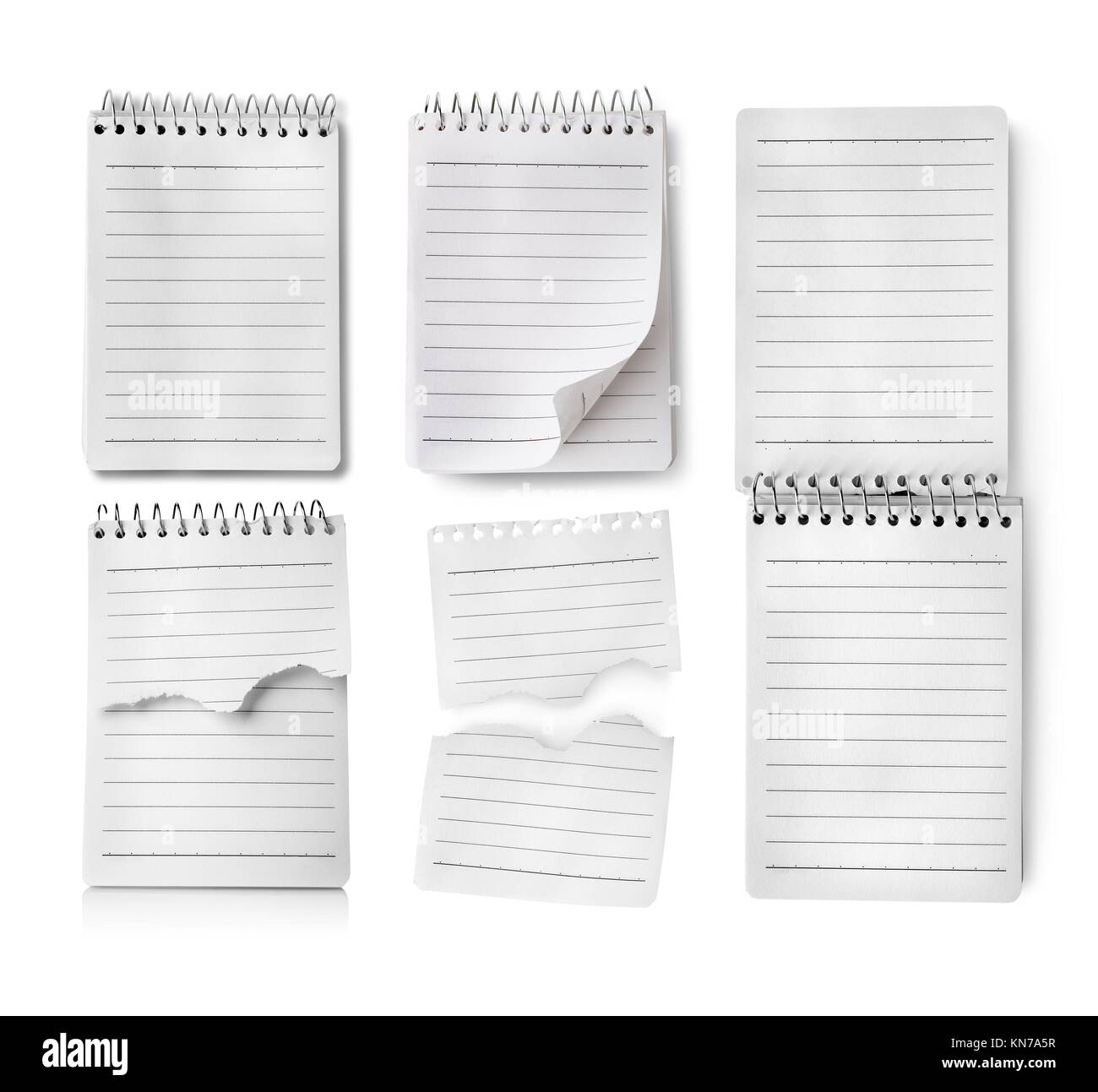 Collage of notebooks isolated on white background Stock Photo - Alamy
