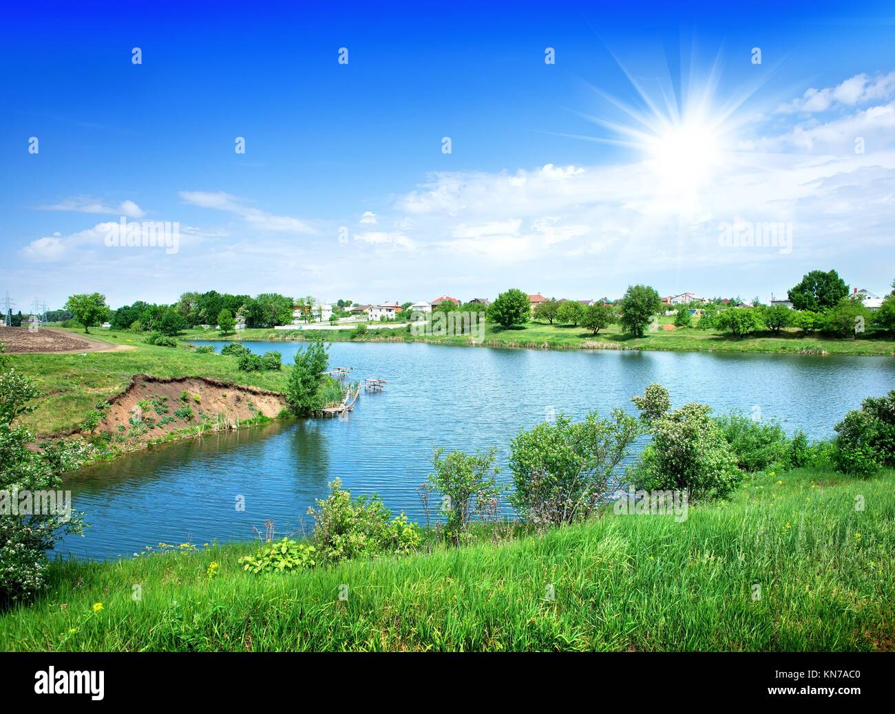Blue sky river water hi-res stock photography and images - Alamy