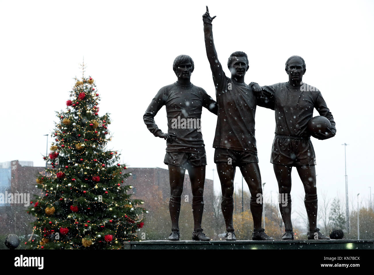A general view of the United Trinity statue during the Premier League ...