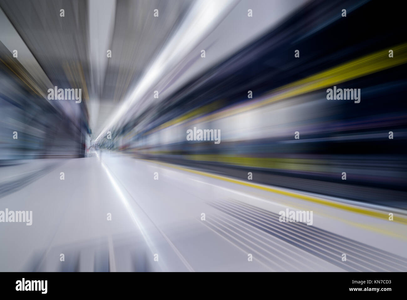 Blurred train at night leaving Shanghai station Stock Photo - Alamy