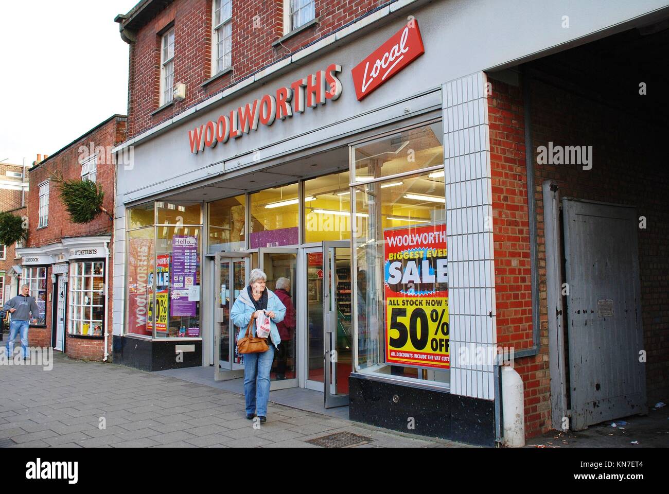 Exterior of a branch of the Woolworths store chain at Tenterden in Kent ...