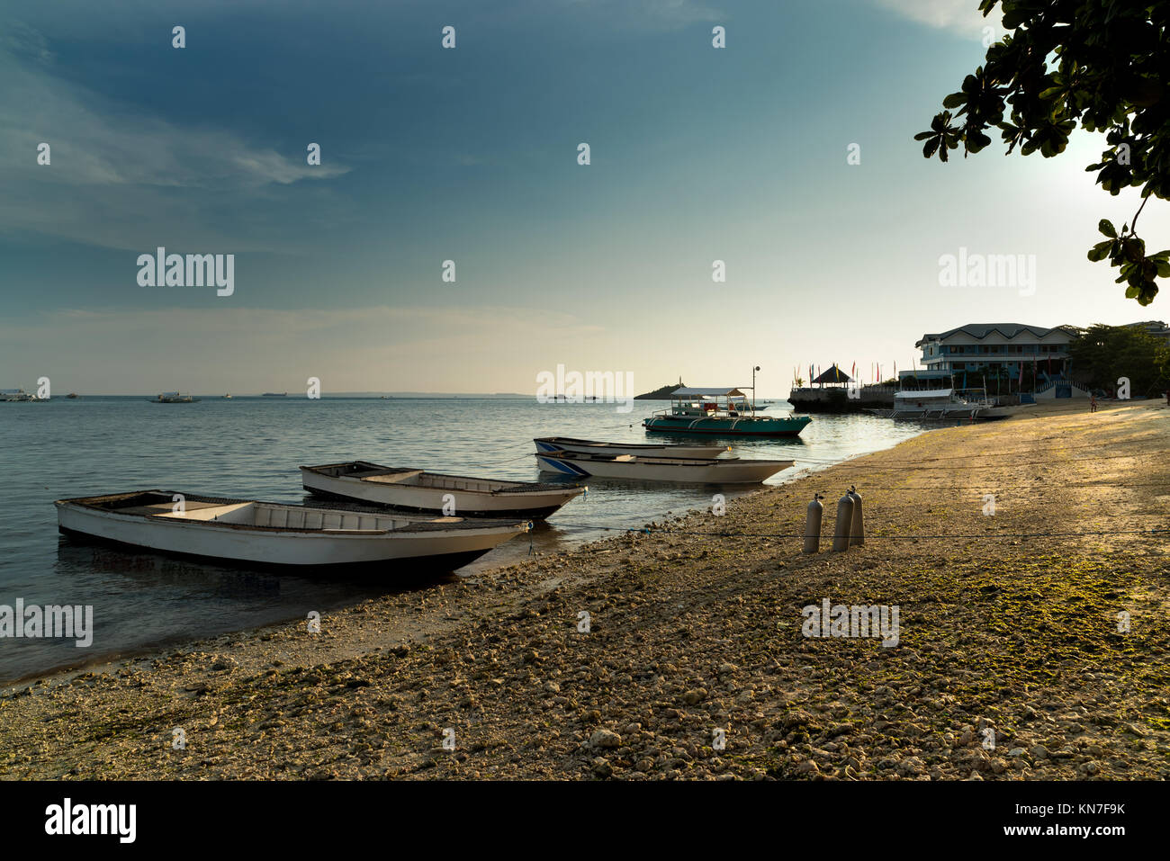 Dive boats on the island of Malapascua Stock Photo - Alamy
