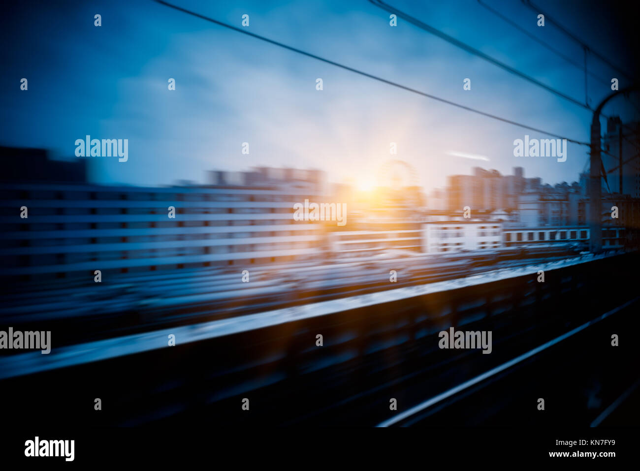Railroad Tracks Seen Through Train Window Stock Photo - Alamy
