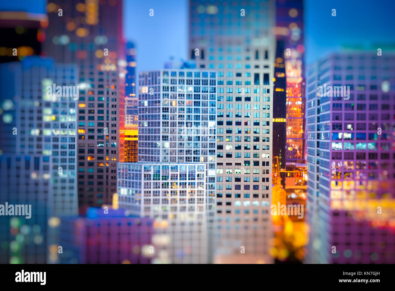 illuminated modern buildings at night in China Stock Photo - Alamy