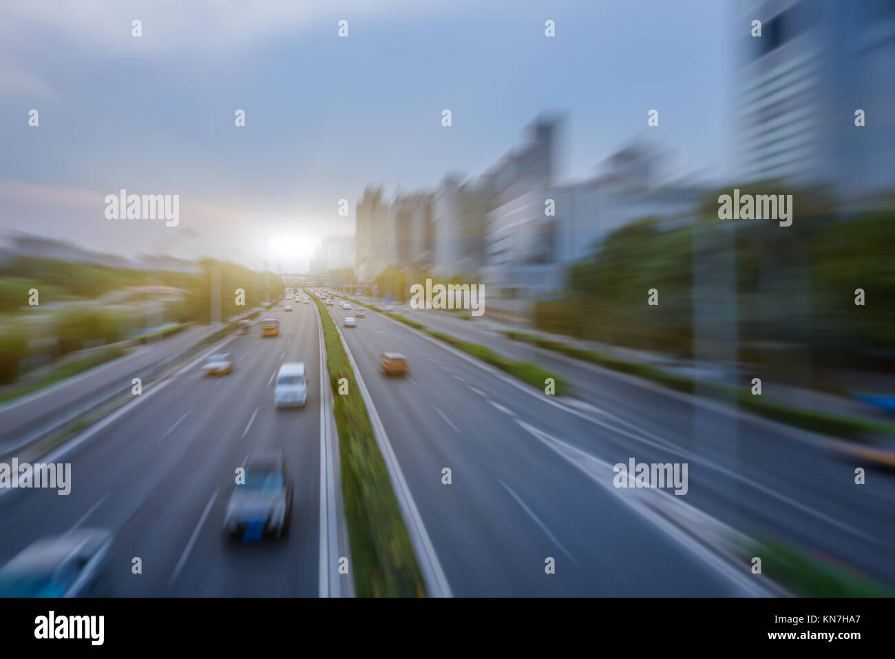 blurred street scene in city of China Stock Photo - Alamy