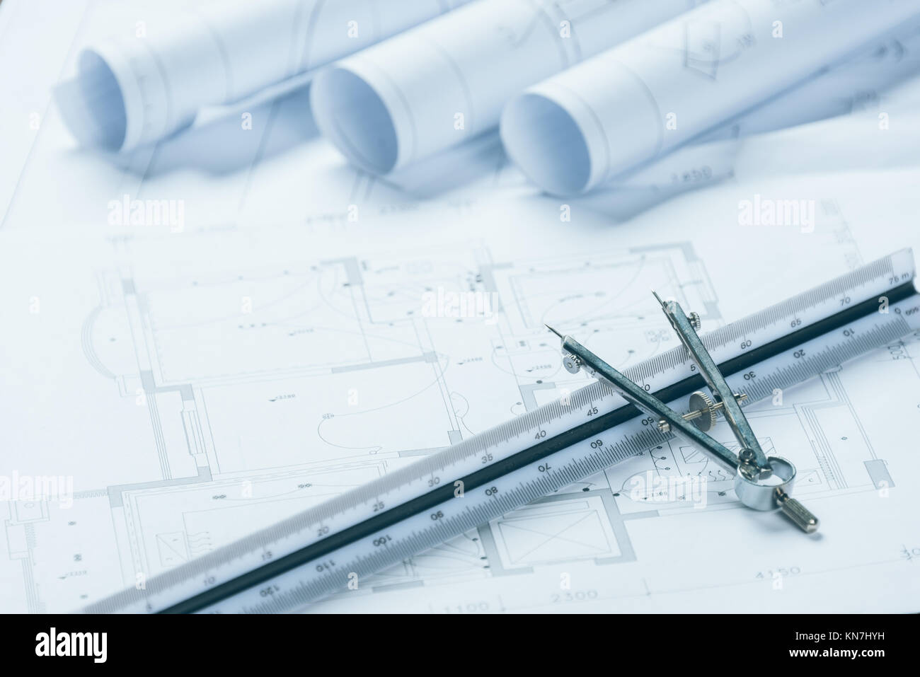 detail shot of Architectural blueprints Stock Photo - Alamy