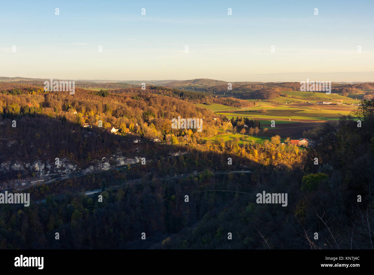 Typical German Agricultural European Landscape Farming Fields Green ...