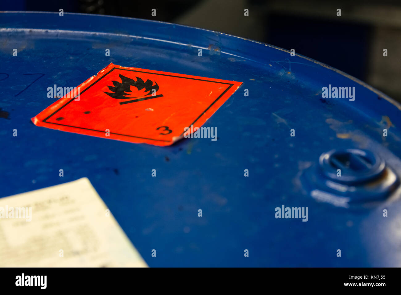 Dangerous Flammable Symbol Barrel Top Industrial Blue Sticker Ignition ...