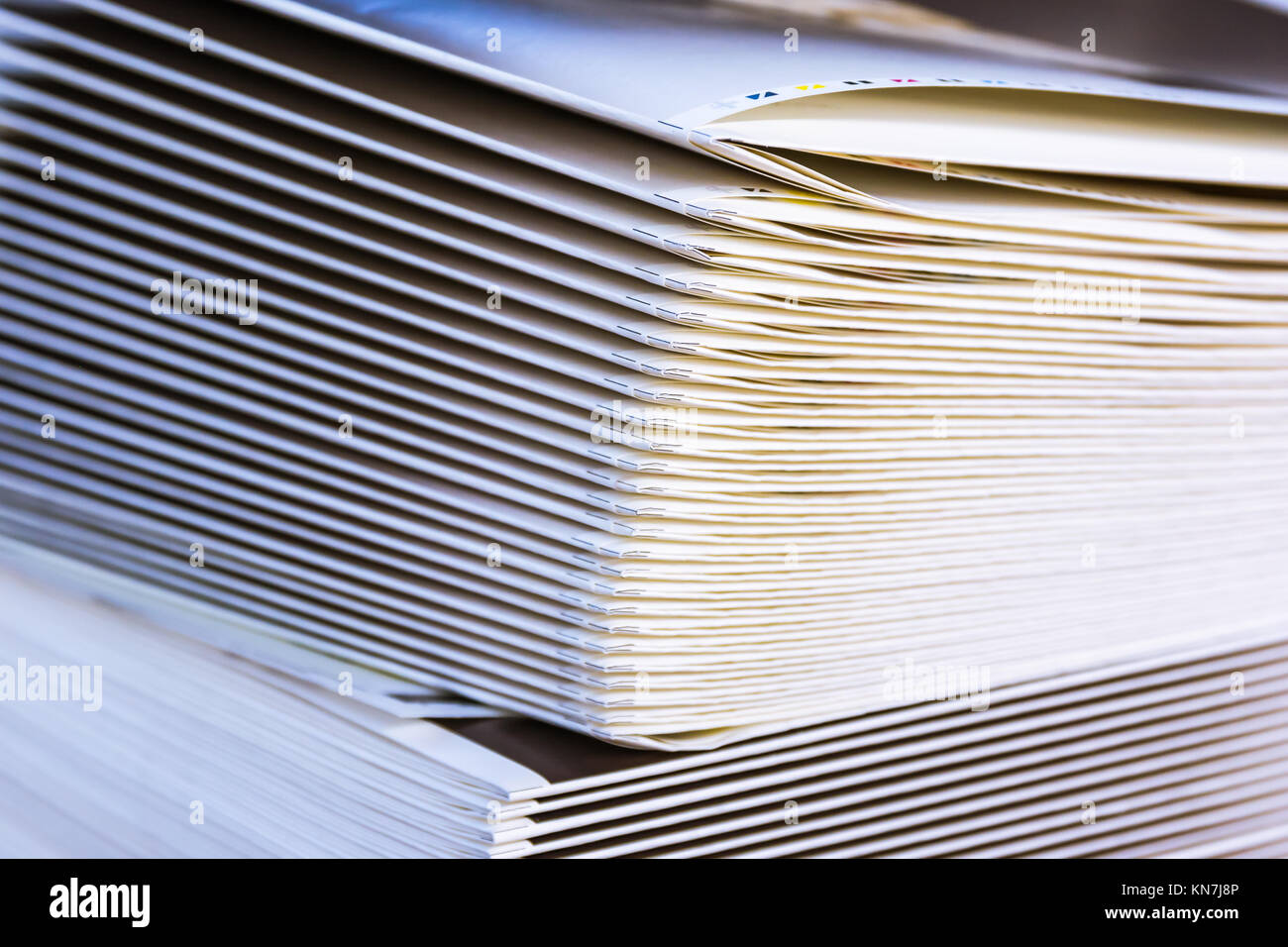 Folded Stack of Paper Signatures Output Media Industry Design Sheets ...