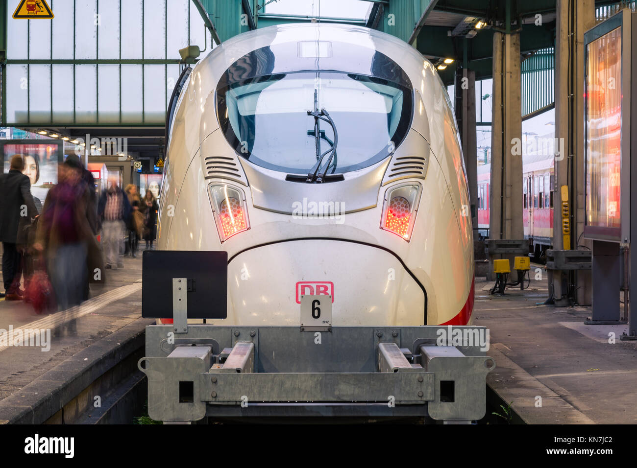 Deutsche Bahn ICE Bullet Train Closeup Side Train Station Parked Winter ...