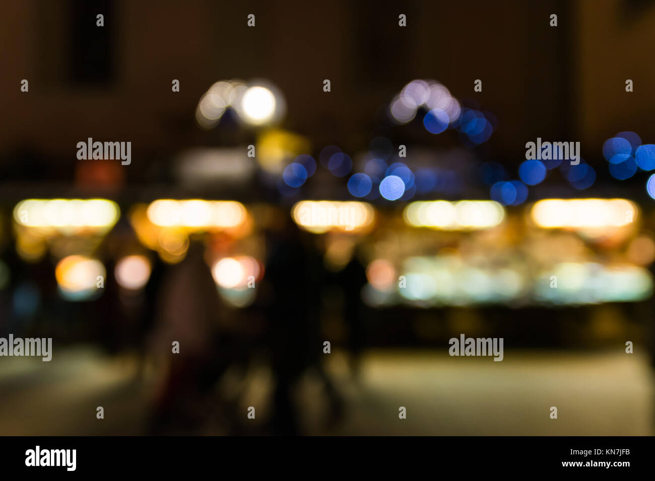 German Christmas Market Lights Bokeh Blurry Abstract Holiday View Stock Photo - Alamy