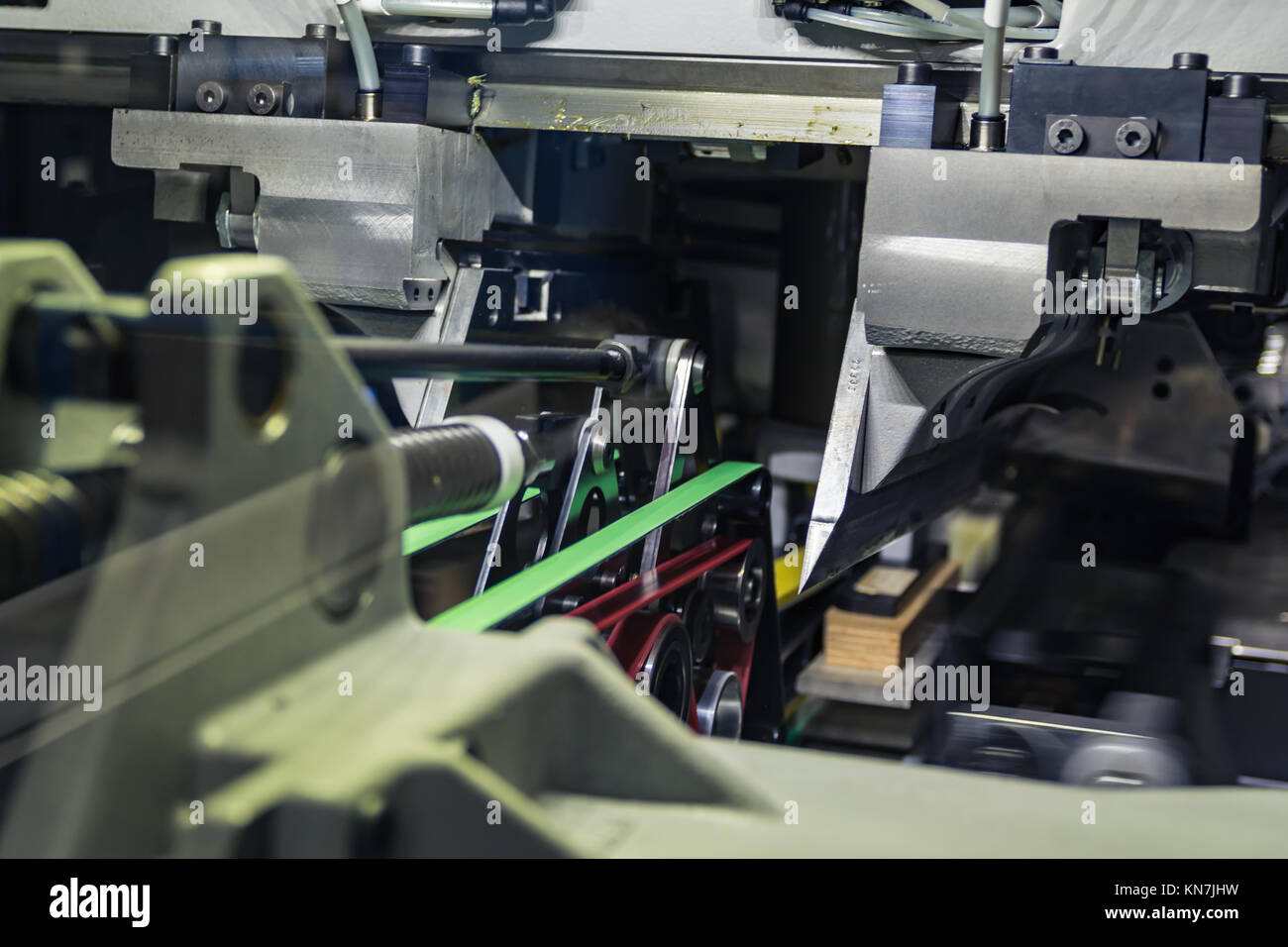 Industrial Paper Trimmer Mechanics Closeup Factory Cutting Machine ...