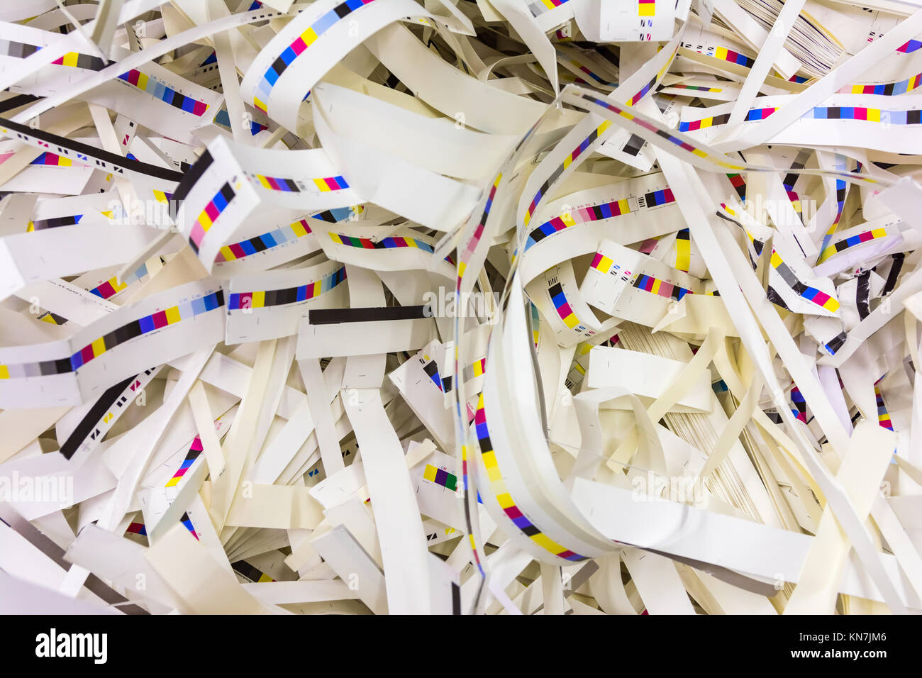 Paper Trimmings Waste CMYK Printing Industry Background Strips Control ...