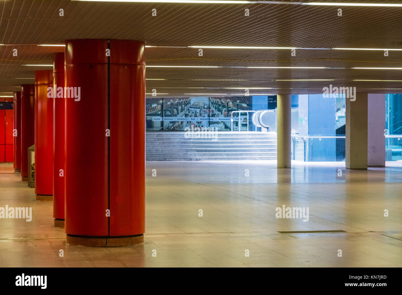Colorful Subway Station Alone Empty Modern Urban City Bright ...