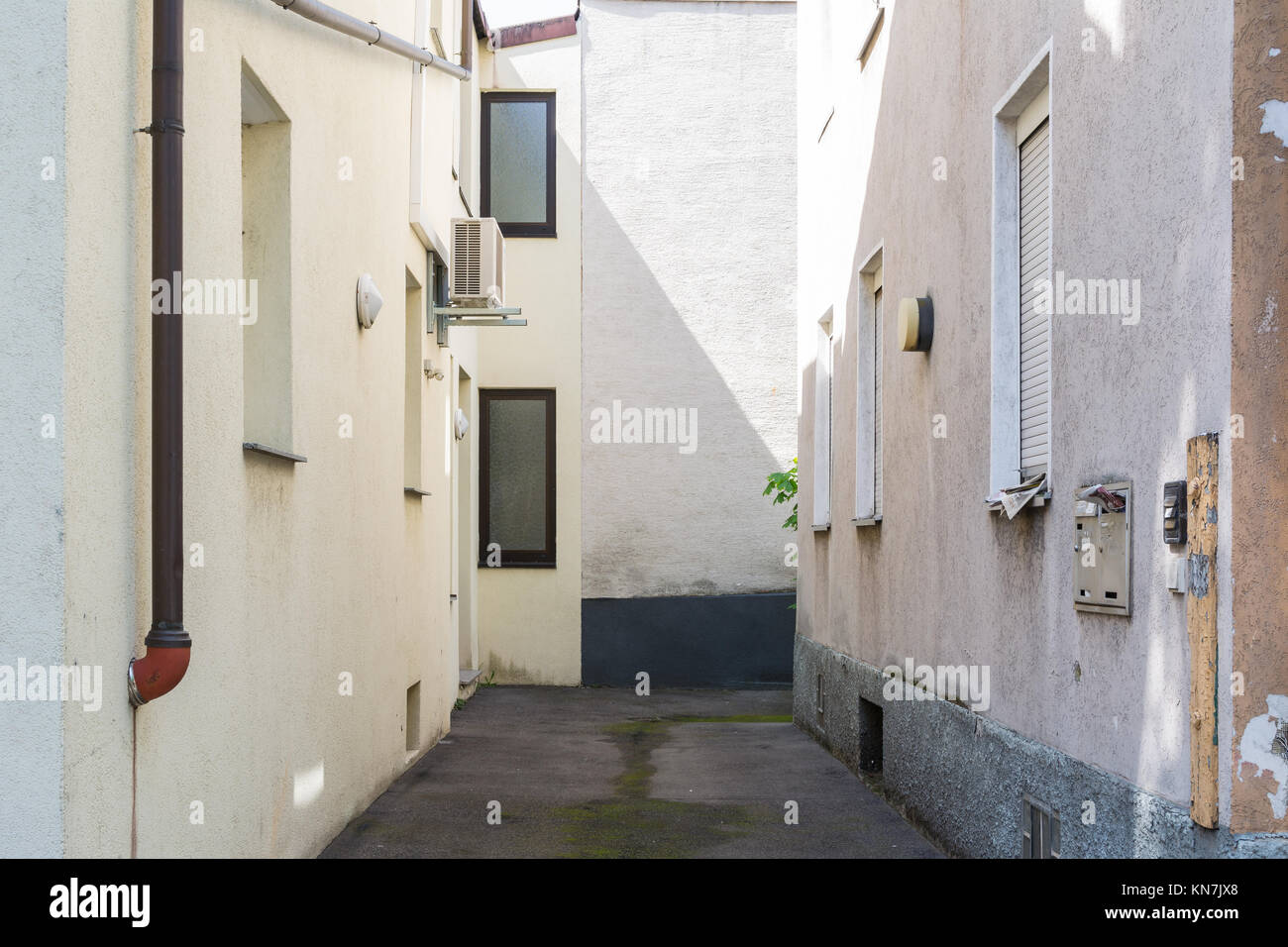 Typical European Alley Way Between Two Houses Space Empty Stock Photo ...
