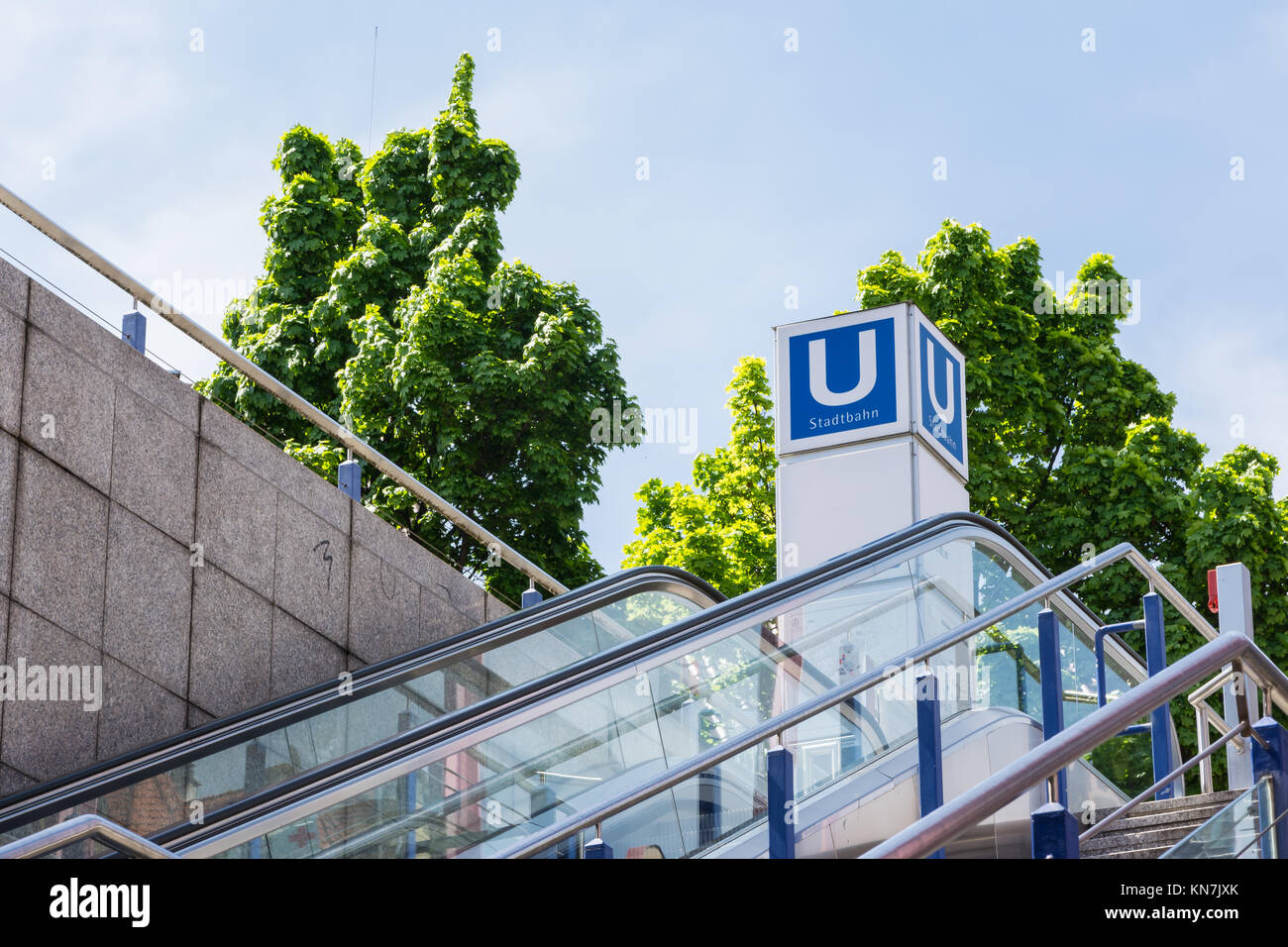 U Bahn Outdoors German Subway Sign Modern Urban City Escalator ...